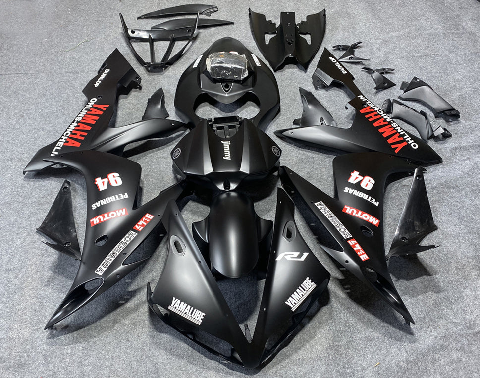 Amotopart 2002-2003 Yamaha YZF-R1 Black with Logo Fairing Kit