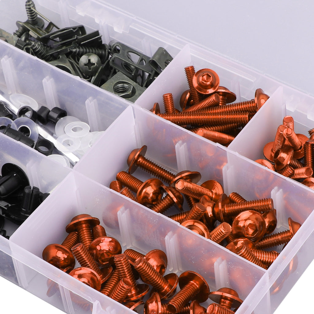 Yamaha Ducati Honda Kawasaki Orange Fairing Bolts Screws Kit