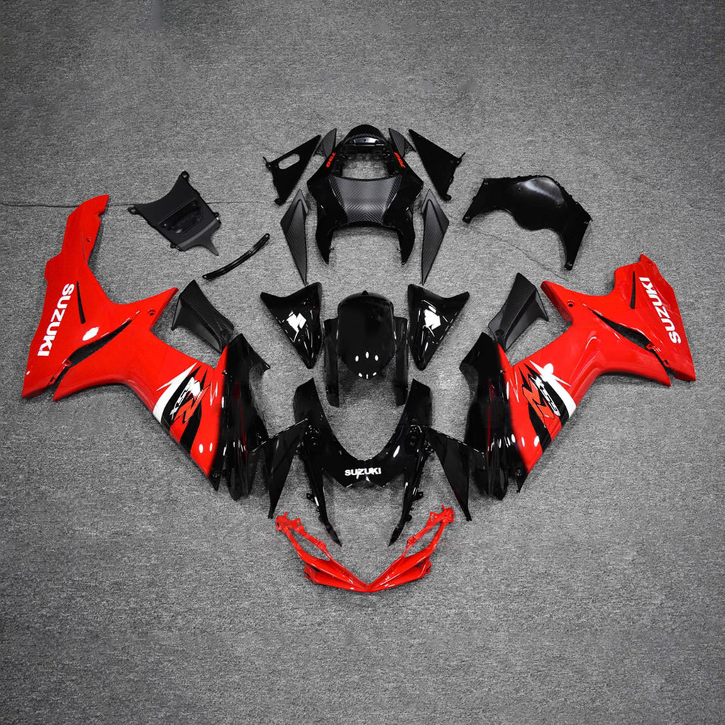 Amotopart 2011-2025 Suzuki GSXR 600/750 Red Black Fairing Kit