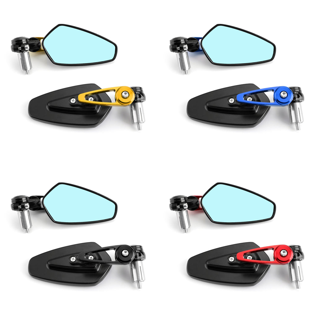 1 Pair 22mm 7/8" Motorcycle Rear View Handle Bar End Side Rearview Mir