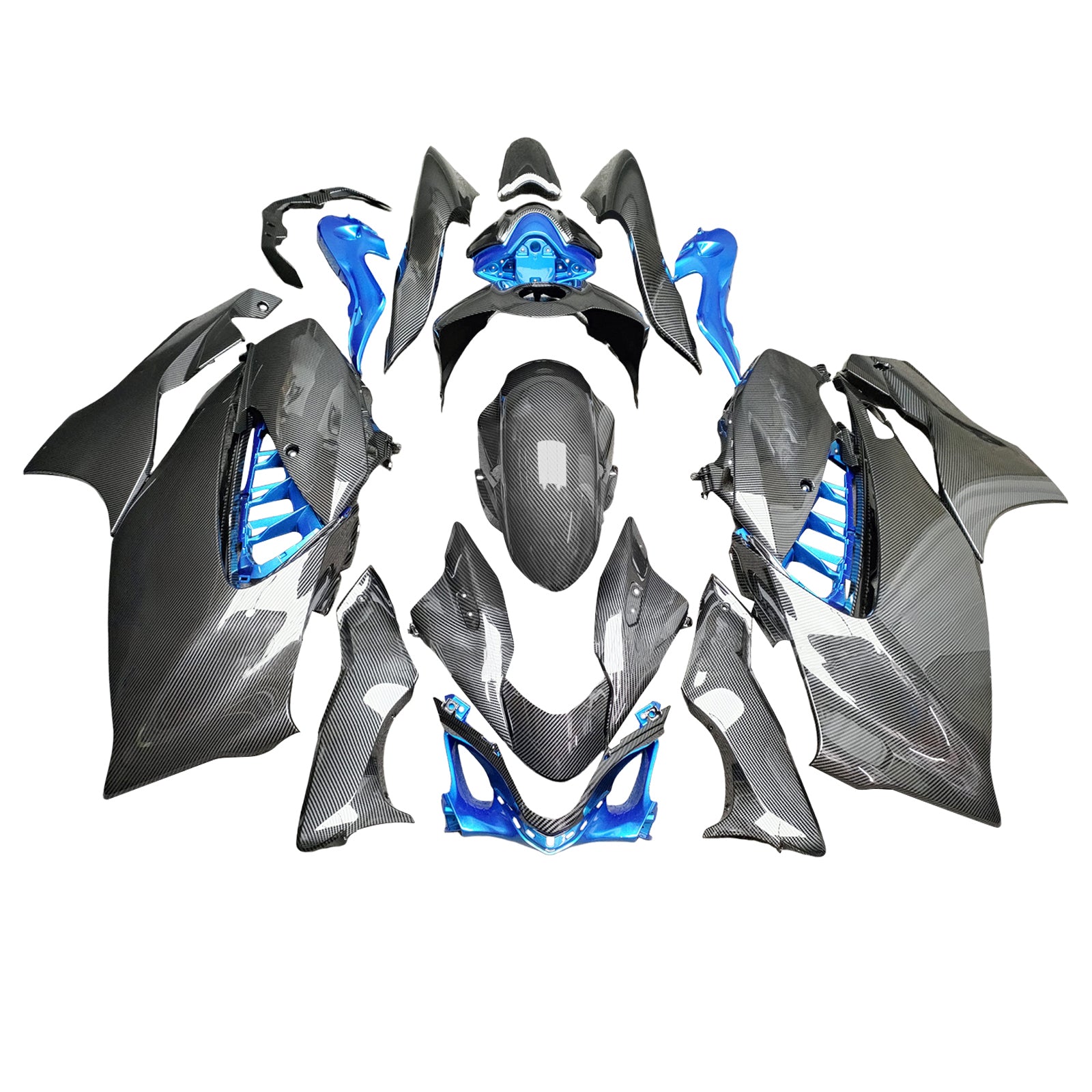 Amotopart 2021-2025 Suzuki Hayabusa GSX1300R Blue ＆ Carbon Fiber Patte