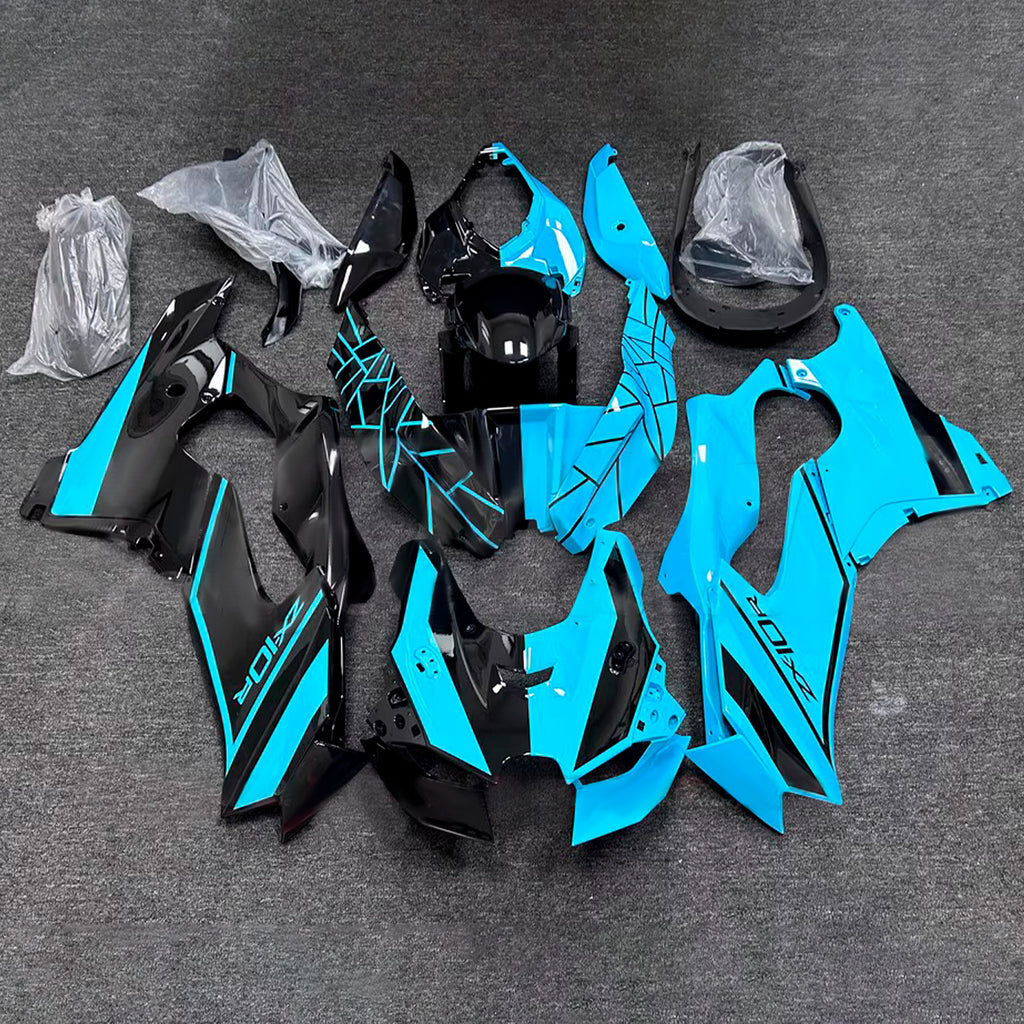 Amotopart 2021-2025 Kawasaki ZX-10R/ZX-10RR Half Blue & Half Black Fai