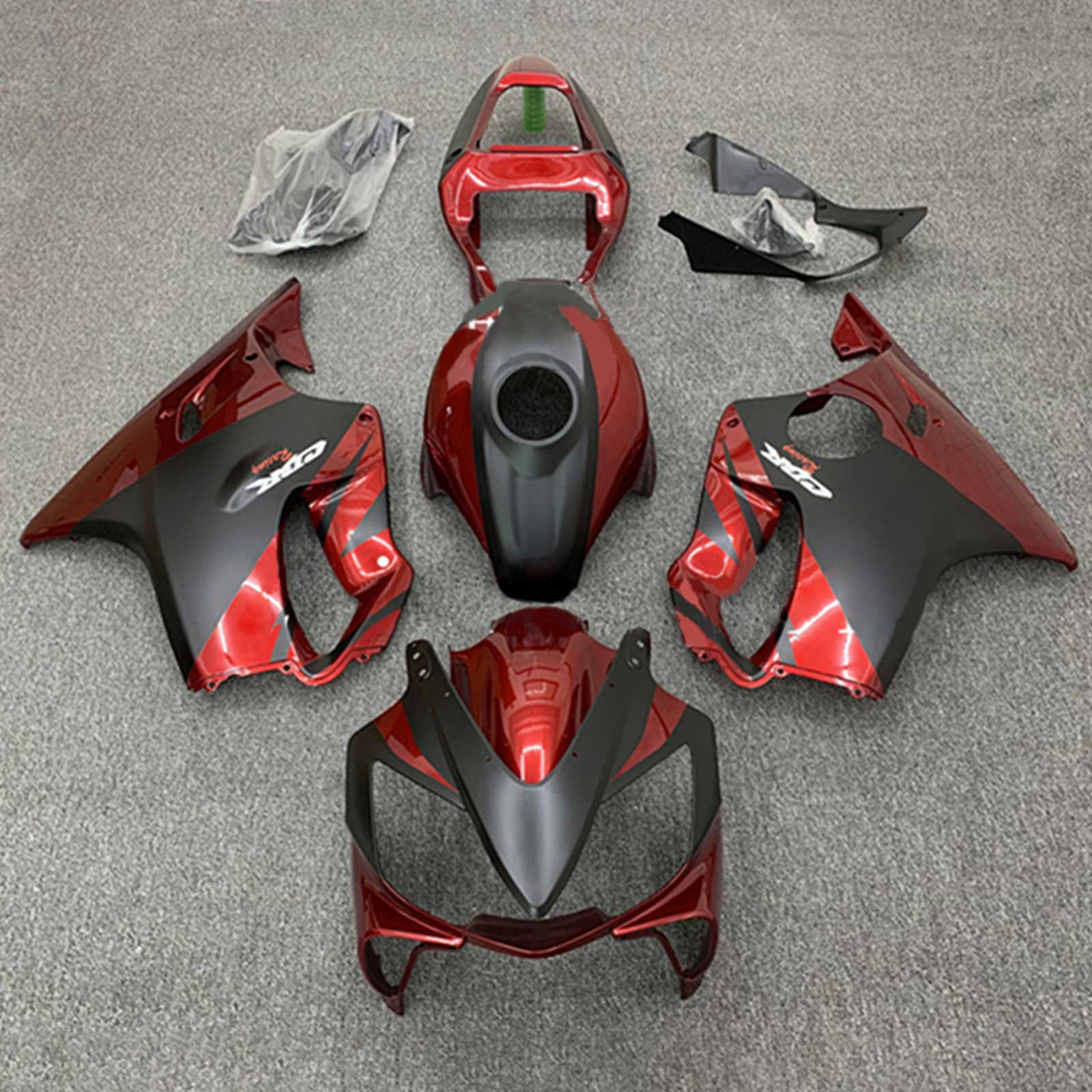 Amotopart 2001-2003 CBR600 F4i Honda Matte Black &Gloss Red Fairing Ki