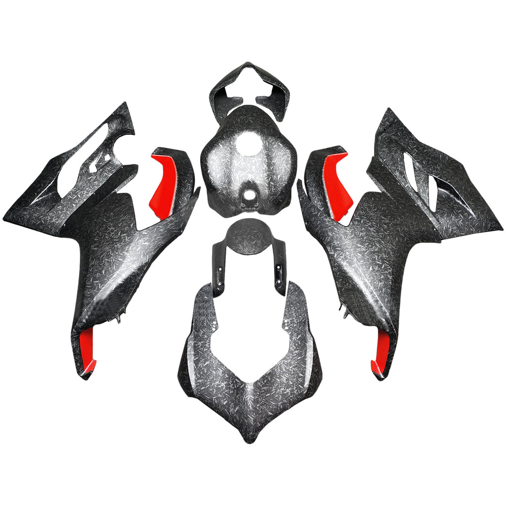 Amotopart 2020-2024 Ducati V2 Forged Carbon Fiber Patterns Red Fairing