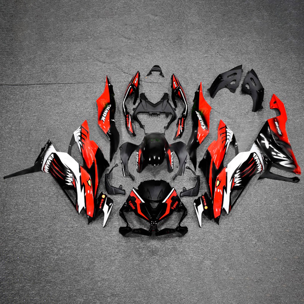 Amotopart 2019-2023 Kawasaki ZX6R Red White Black Fairing Kit