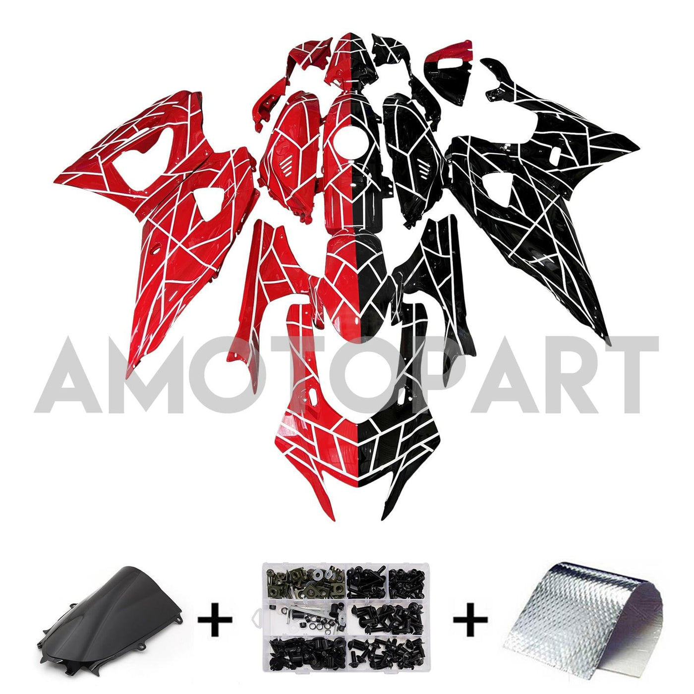 Amotopart 2021-2025 Yamaha YZF-R7 Red Black Fairing Kit