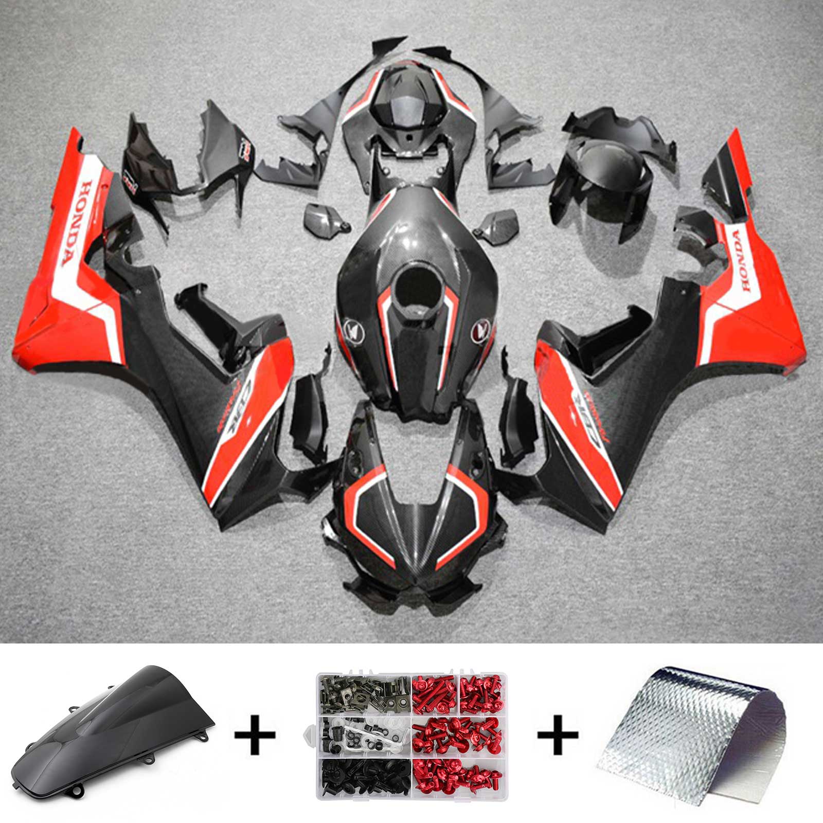 Amotopart 2017-2023 Honda CBR1000RR Fairing Black&Red Kit