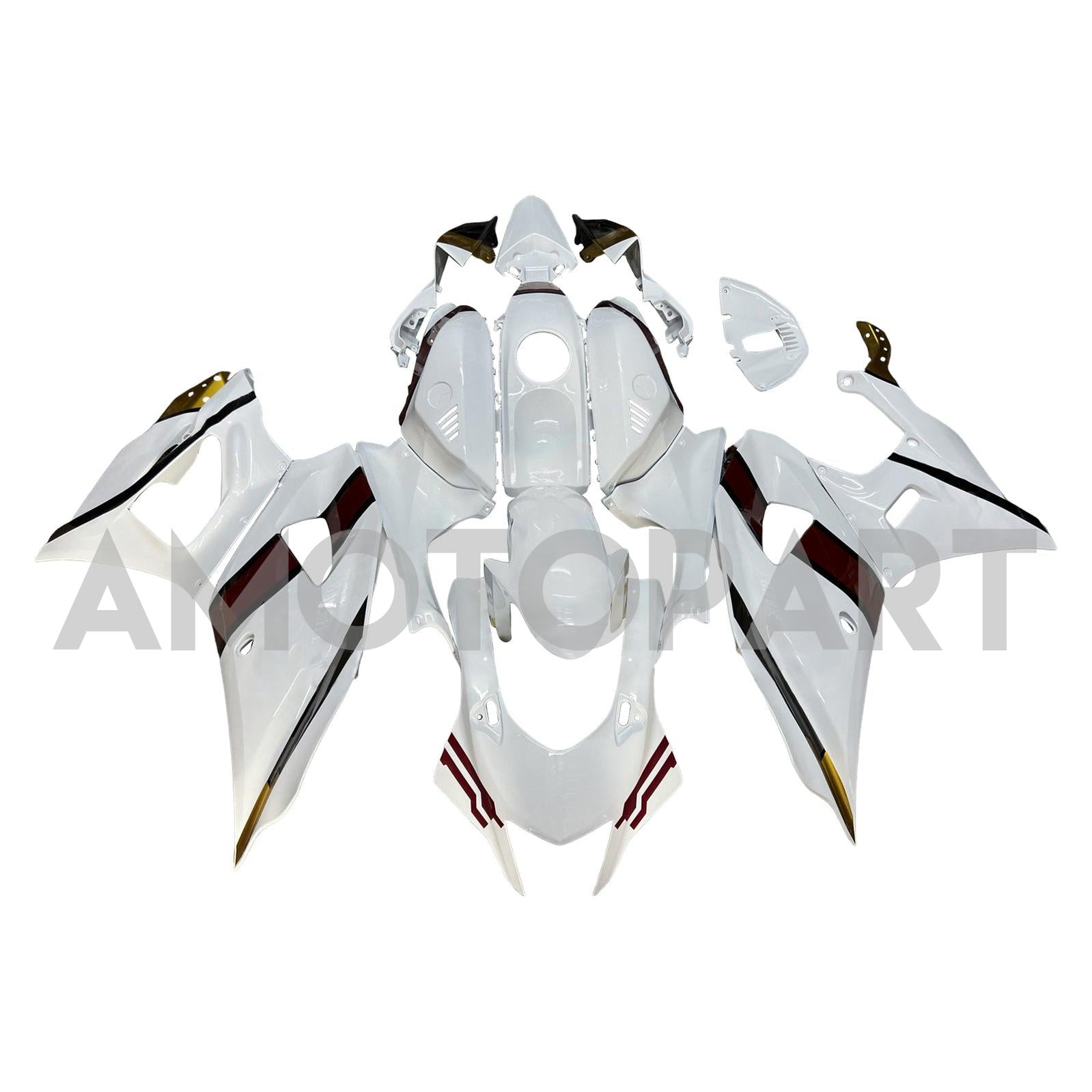 Amotopart 2021-2025 Yamaha YZF-R7 White Black Line Fairing Kit