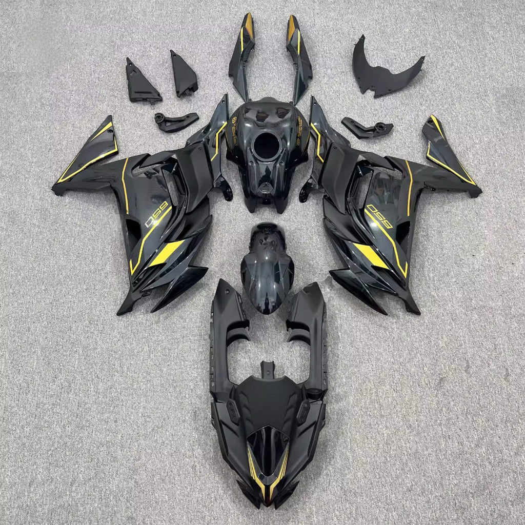 Amotopart 2020-2025 Kawasaki ER6F/Ninja650 Black Yellow Fairing Kit