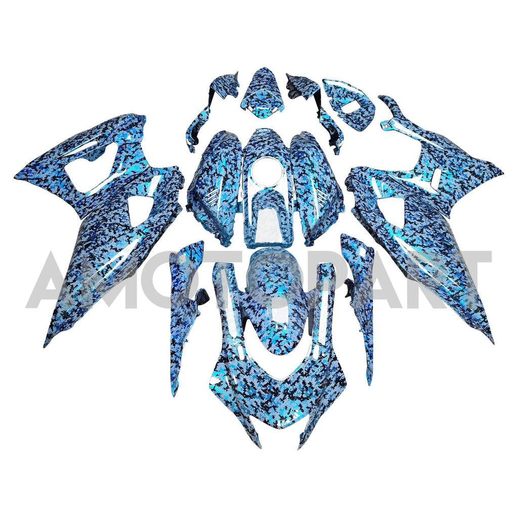 Amotopart 2021-2025 Yamaha YZF-R7 Blue Forged Carbon Fiber Fairing Kit