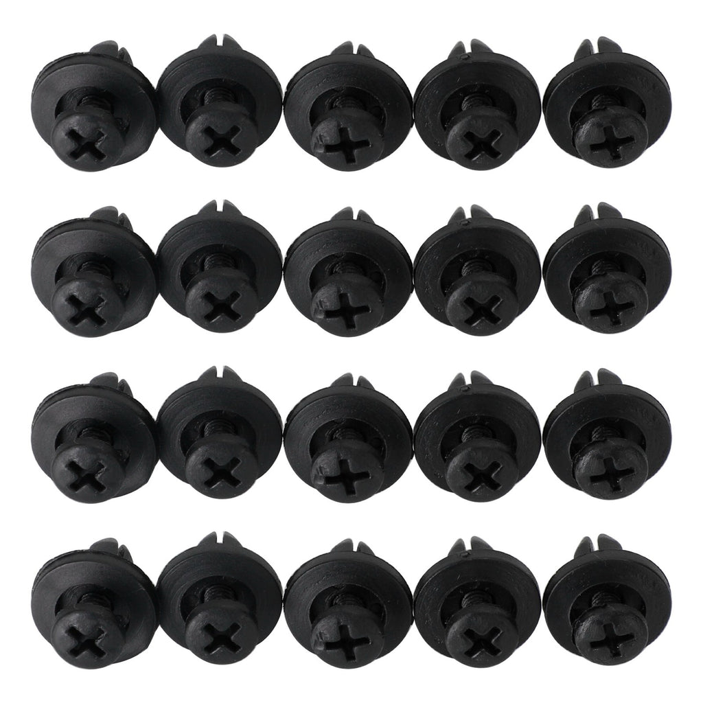 20 Pack 6mm Fairing Panel Trim Clips Screw In Rivets Clip Motorcycle U