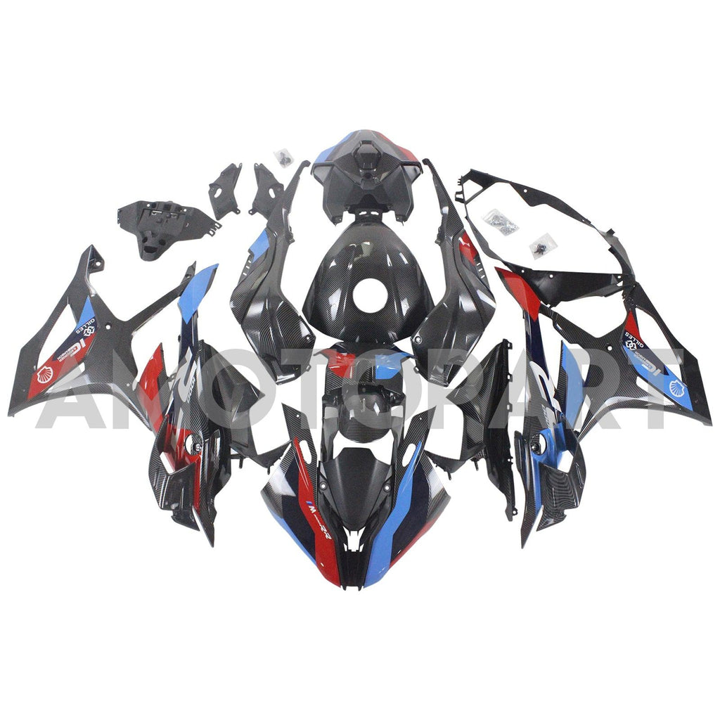 Amotopart 2023-2024 S1000RR BMW Red&Blue Carbon Fiber Fairing Kit