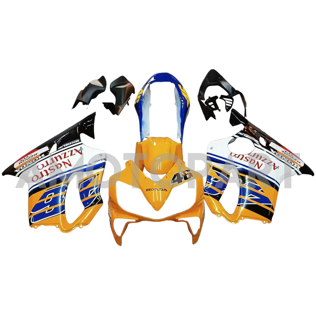 Amotopart 2004-2007 Honda CBR600 F4i Blue&Yellow with Logo Style3 Fair