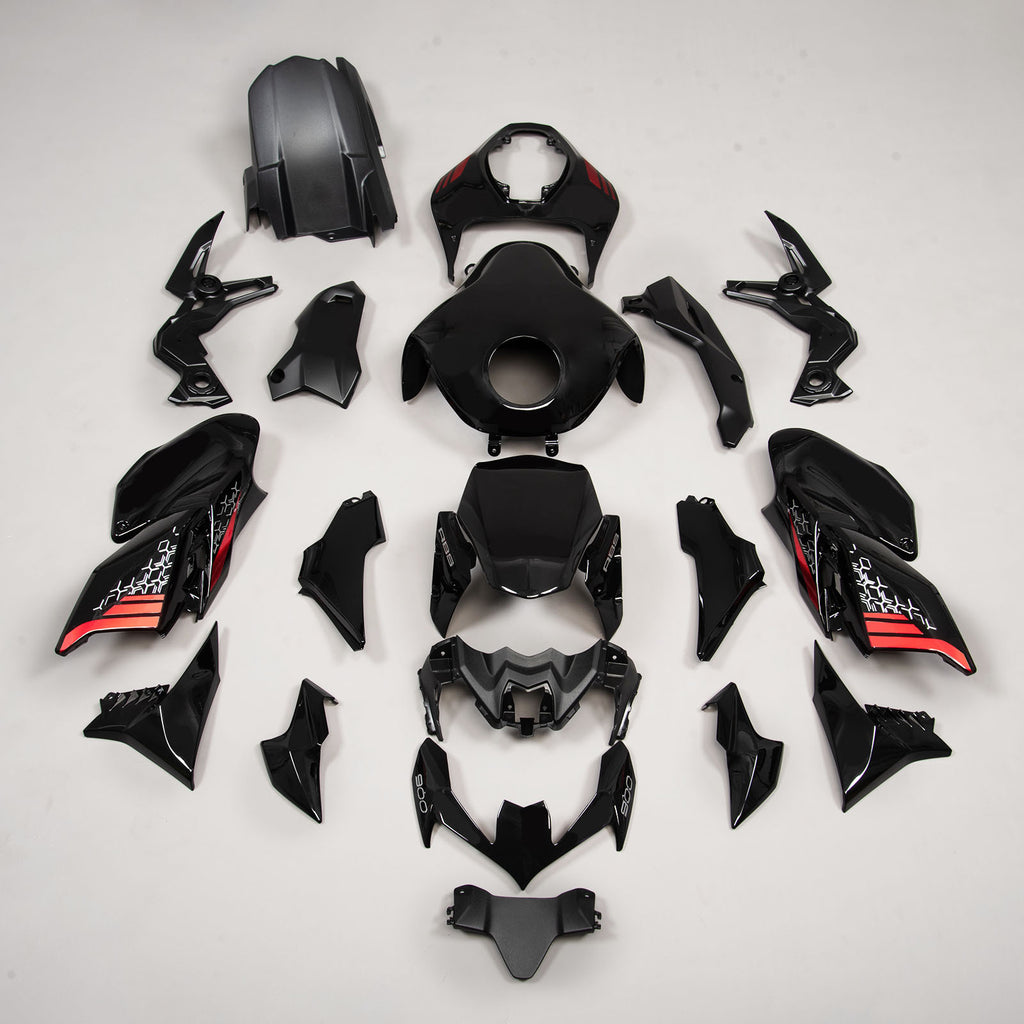 Amotopart 2020-2024 Kawasaki Z900 Black Red Fairing Kit