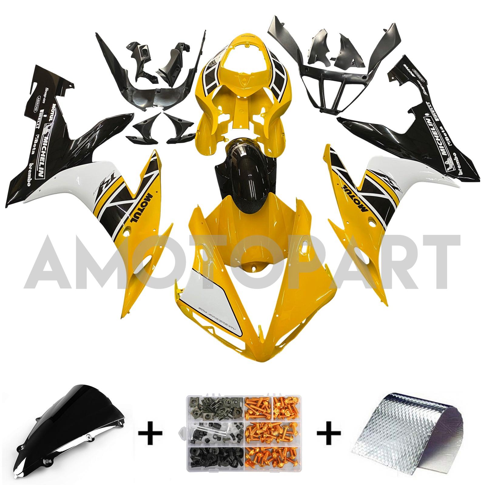Amotopart 2004-2006 Yamaha YZF-R1 Yellow&Black Fairing Kit