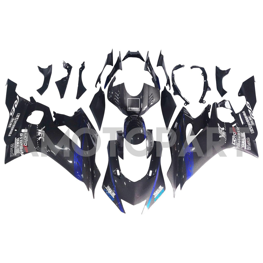 Amotopart 2017-2023 Yamaha YZF R6 Carbon Fiber Black Grey Blue Fairing