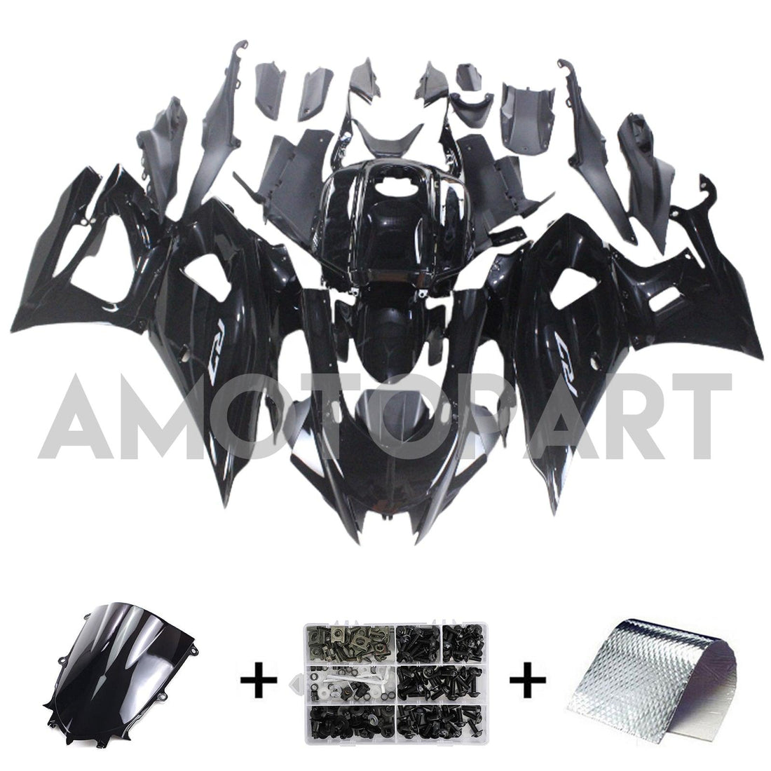 Amotopart 2021-2025 Yamaha YZF-R7 Gloss Black Fairing Kit