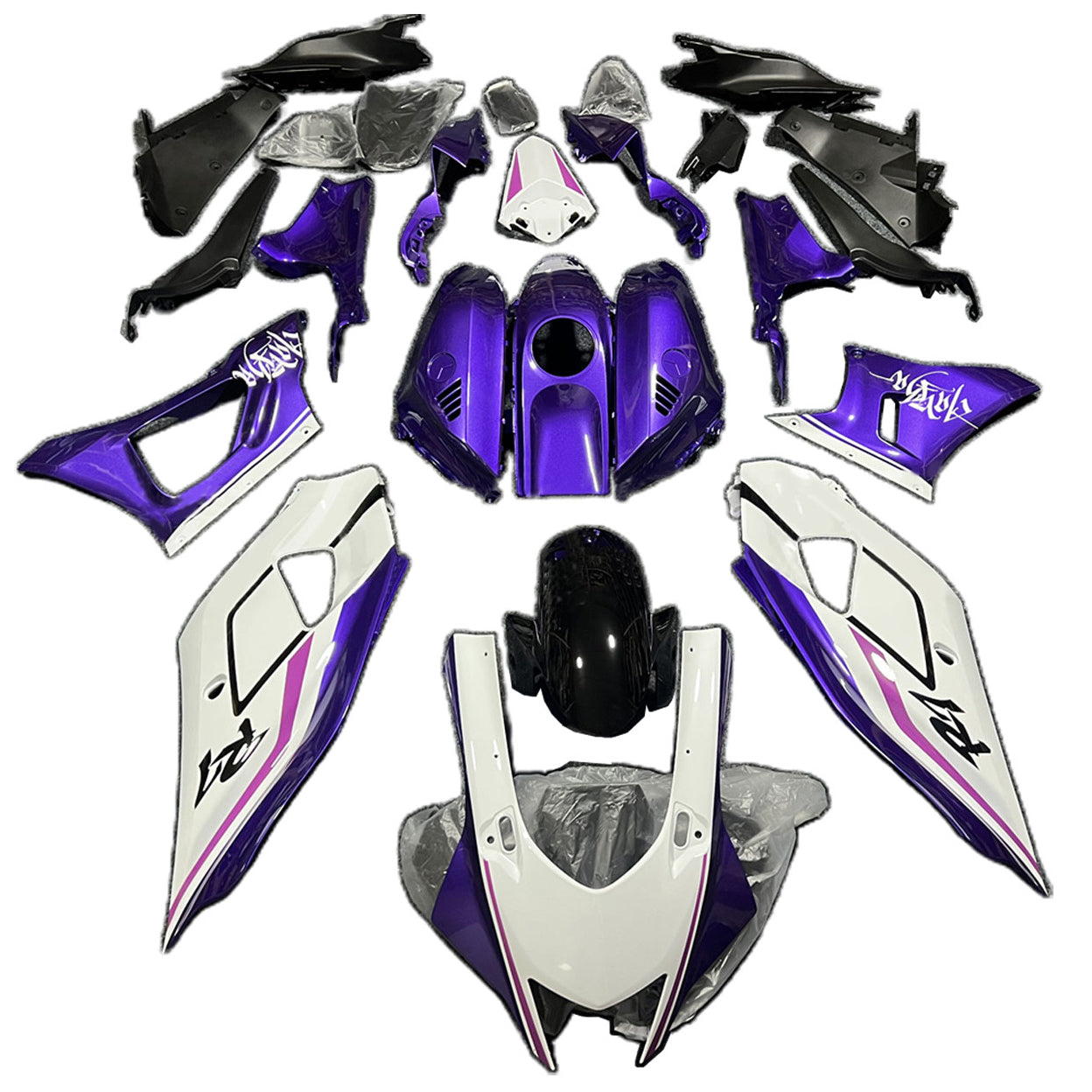 Amotopart 2021-2024 Yamaha YZF-R7 White Blue Fairing Kit