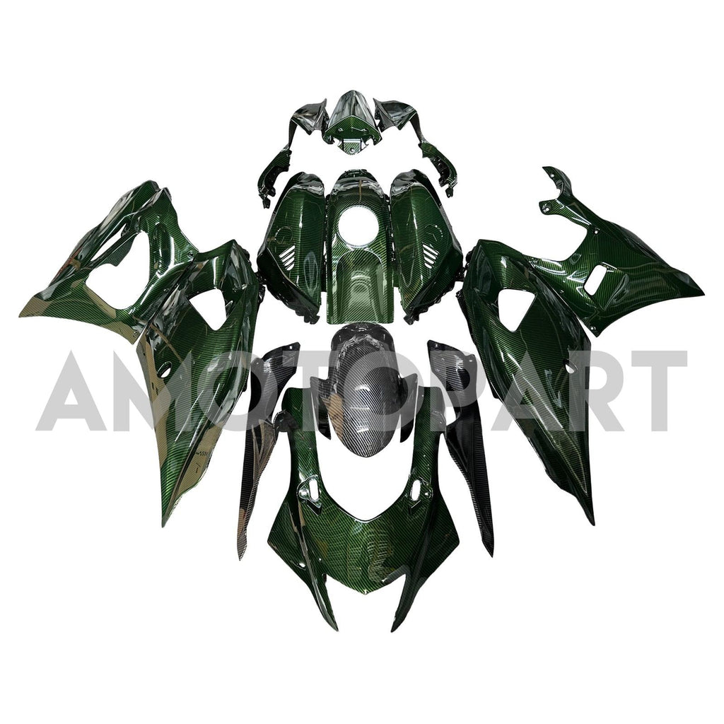 Amotopart 2021-2025 Yamaha YZF-R7 Green Carbon Fiber Pattern Fairing K