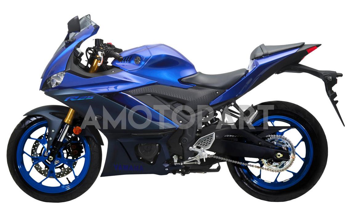 Amotopart 2022-2023 Yamaha YZF-R3 R25 Blue Style3 Fairing Kit