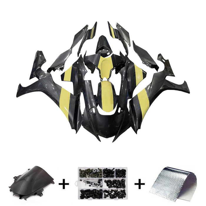 Amotopart 2020-2025 Yamaha YZF-R1 Carbon Fiber Yellow Fairing Kit