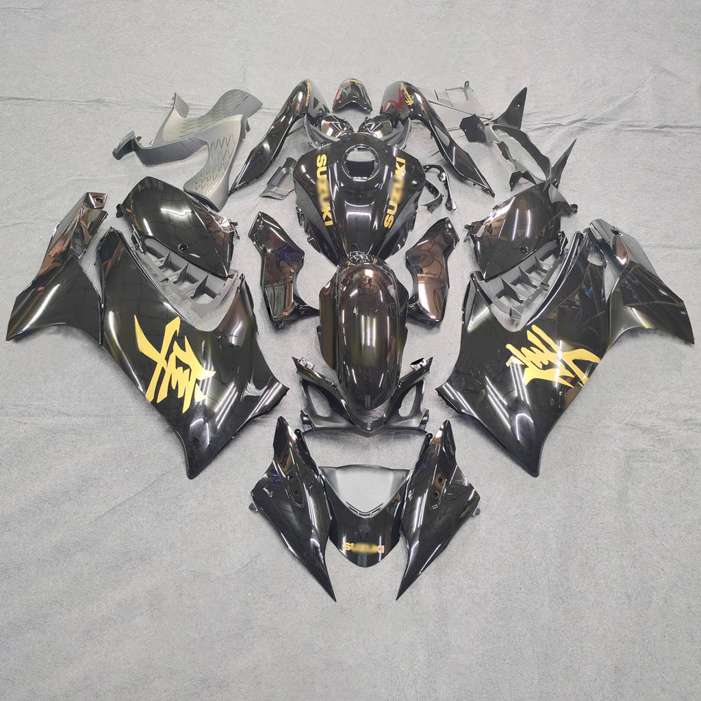 Amotopart 2021-2025 Suzuki GSX1300R Black Yellow Fairing Kit