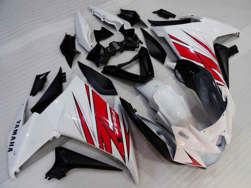 Amotopart 2009-2015 Yamaha FZ6R White Red Fairing Kit